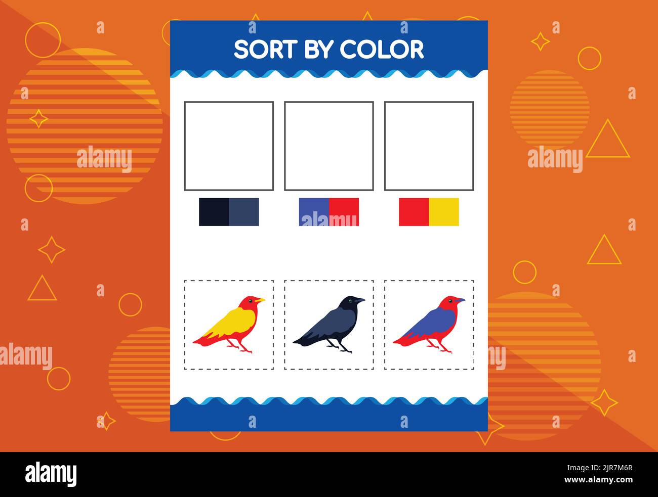 Sort by color worksheet for kids. Good for school and kindergarten ...