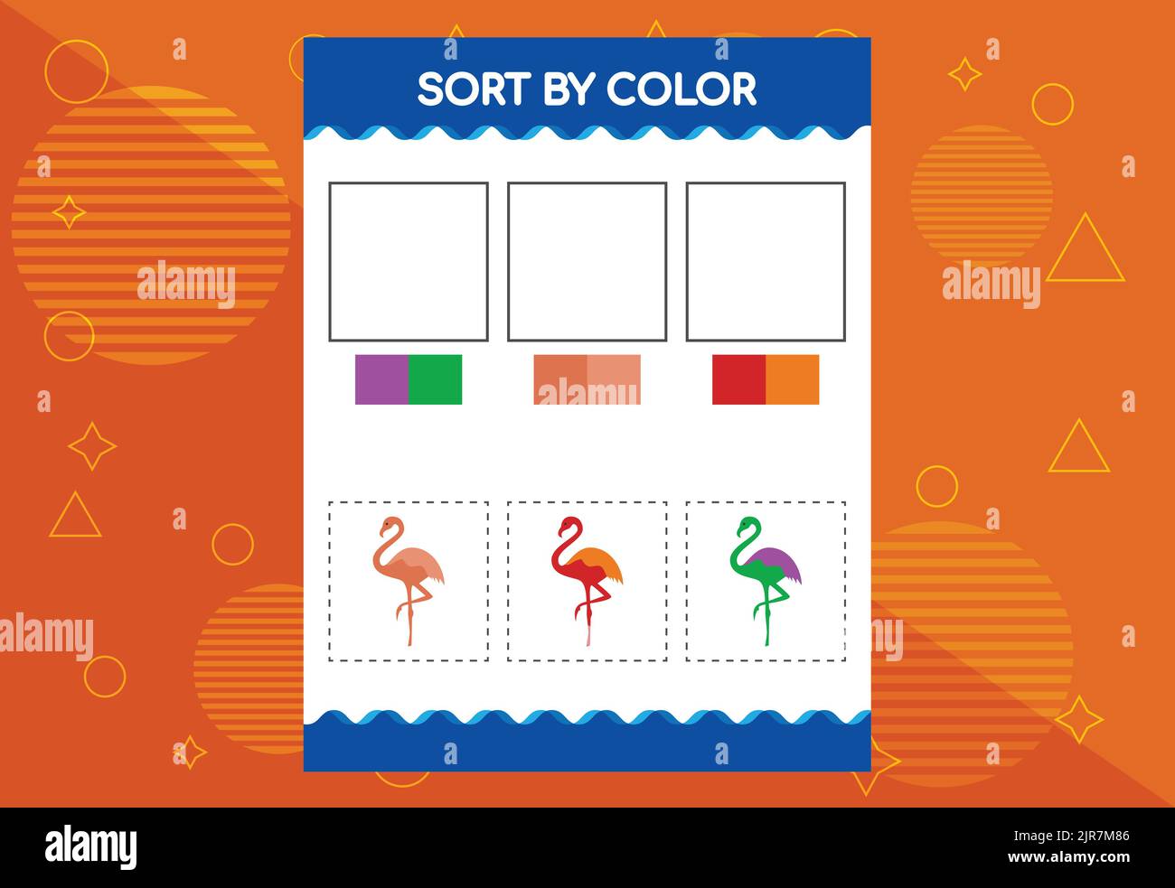 Sort by color worksheet for kids. Good for school and kindergarten ...
