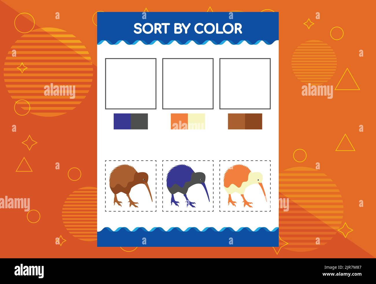 Sort by color worksheet for kids. Good for school and kindergarten ...
