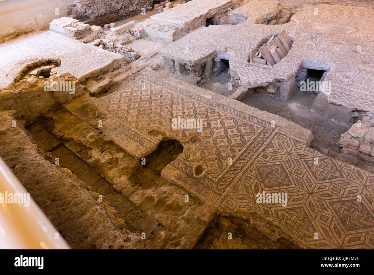 Archaeological excavation mosaics of a Roman house, Domus del Chirurgo ...