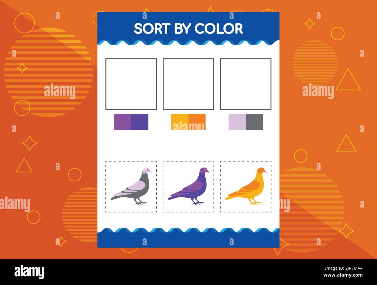 Sort by color worksheet for kids. Good for school and kindergarten ...