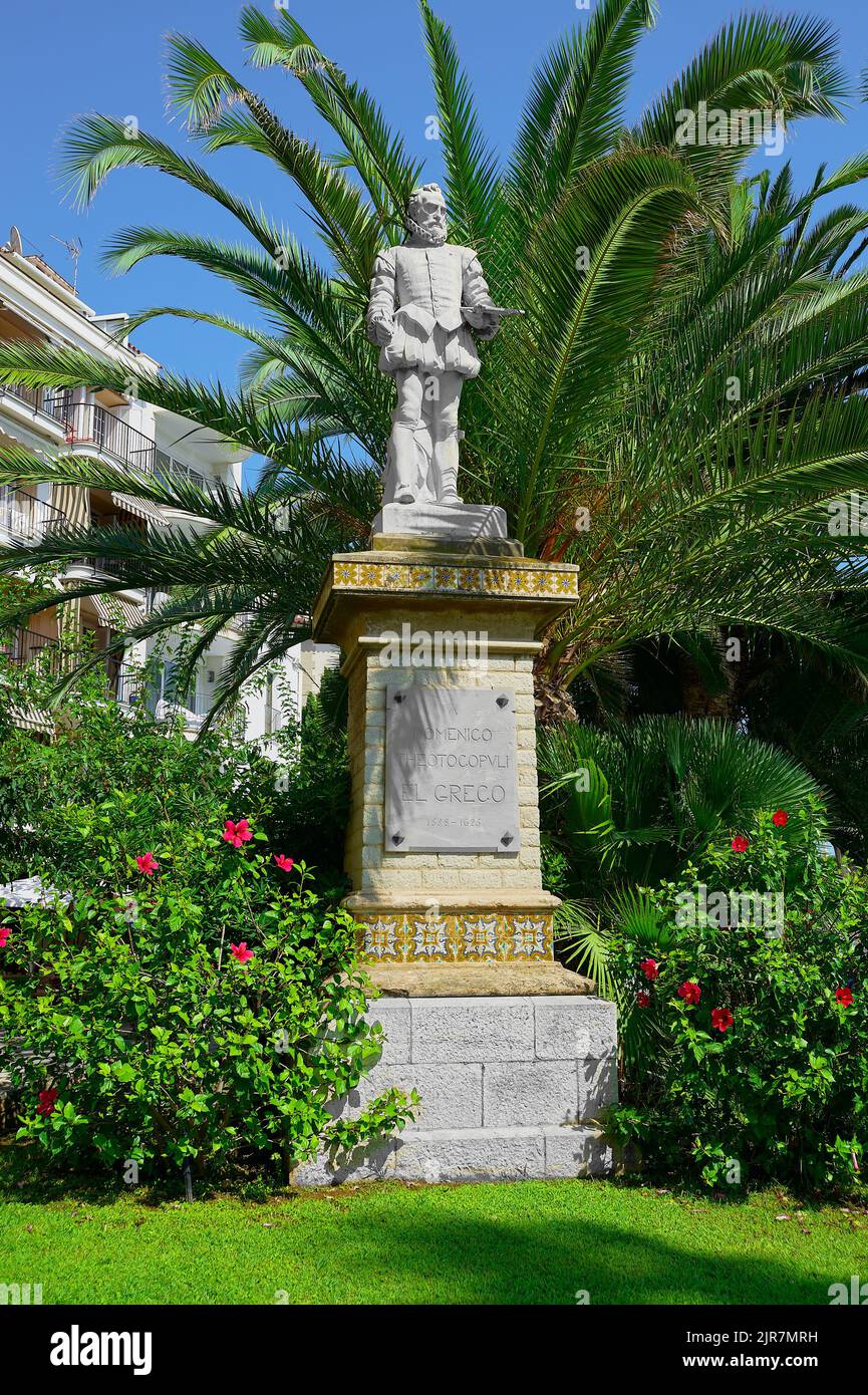 Statue of El Greco, name Domenikos Theotokopoulos, 1541-1614 Stock ...