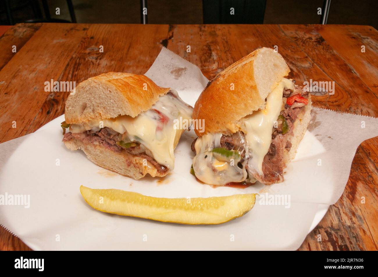 Delicious steak sandwich loaded with vegetables Stock Photo - Alamy