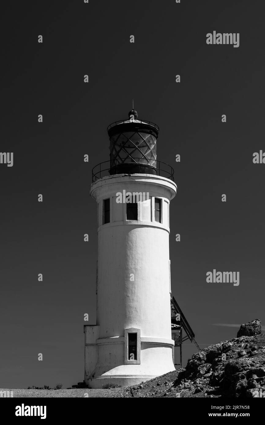 Lighthouse on high sea Black and White Stock Photos & Images - Alamy