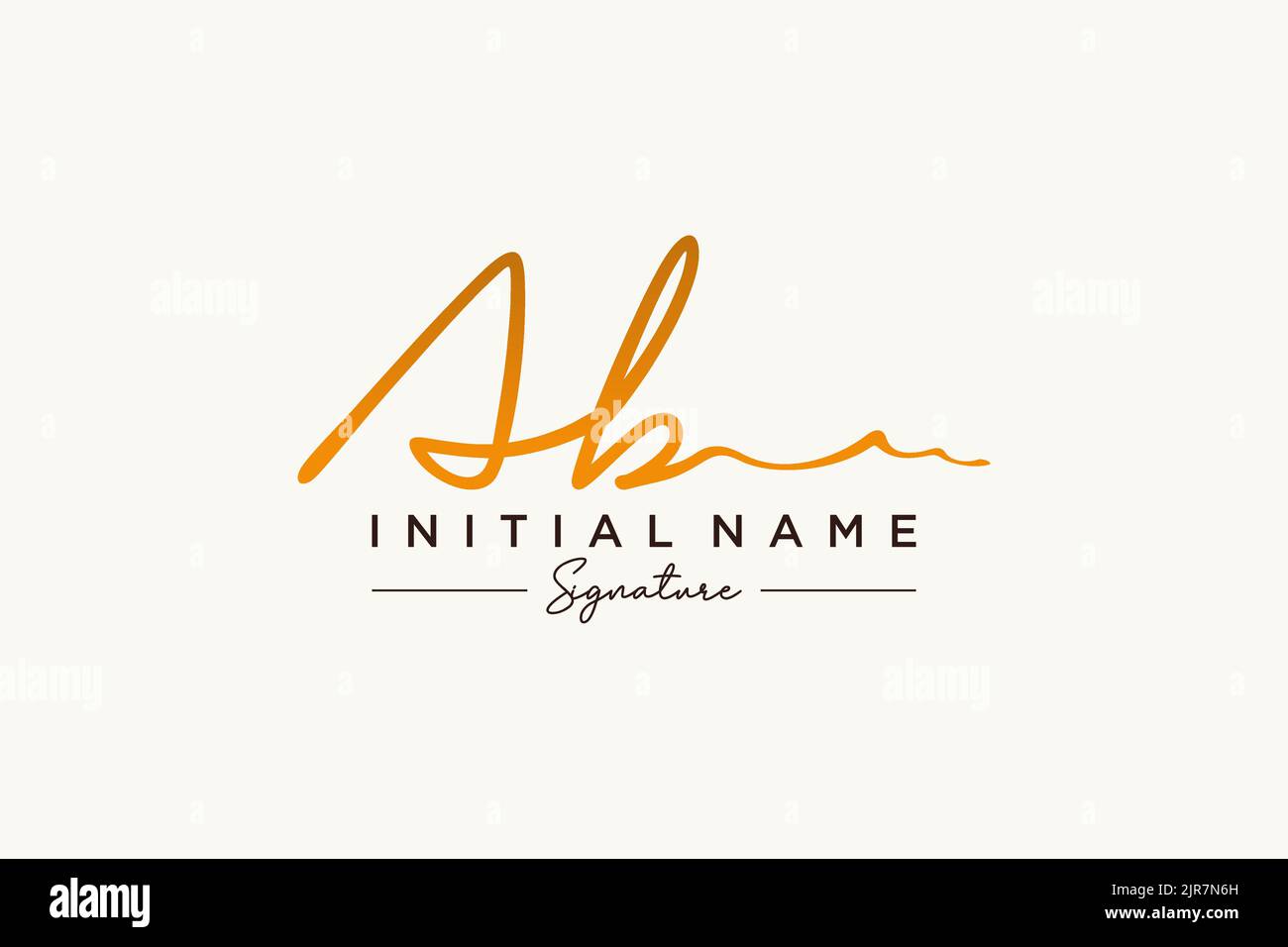 AB signature logo template vector. Hand drawn Calligraphy lettering ...