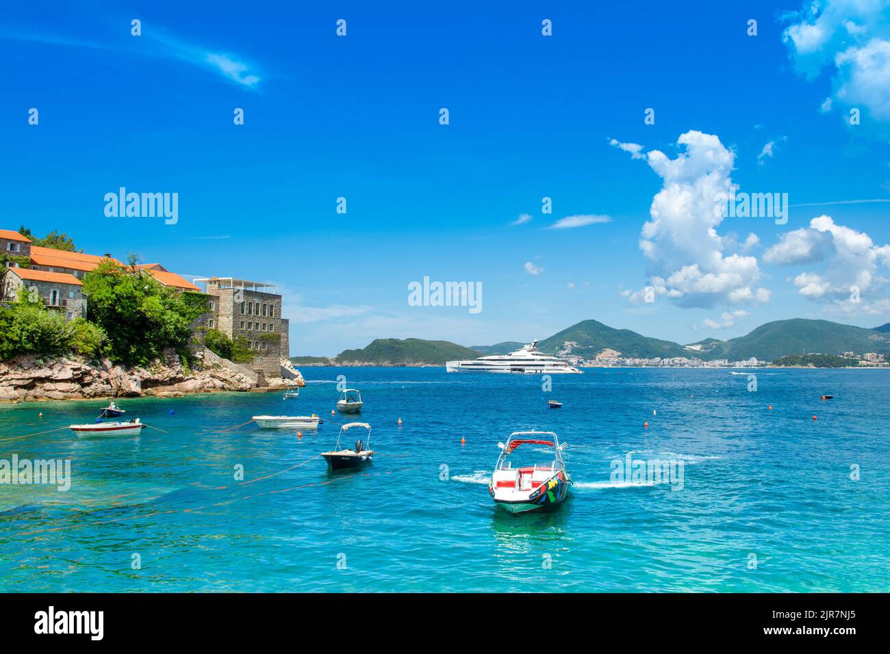 Budva, Montenegro - July 22, 2022: Beautiful summer landscape of the ...
