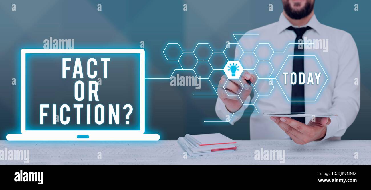 Text caption presenting Fact Or Fiction. Word Written on Is it true or ...