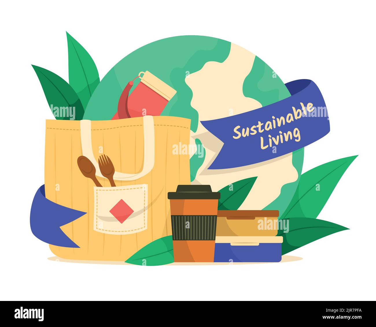 Zero Waste Elements Concept Illustration Stock Vector Image & Art - Alamy