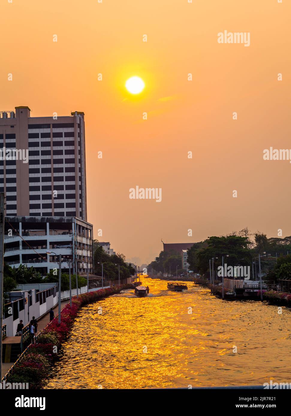 Water Taxi canal for commuters in Bangkok. This location is next to The Mall Bang Kapi and ...