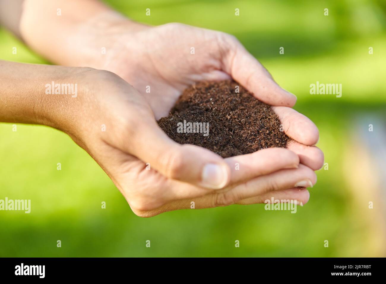 cupped hands holding soil in shape of heart Stock Photo - Alamy