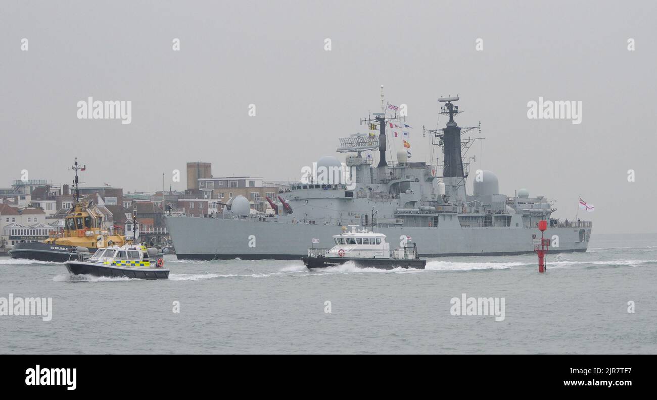 HMS LIVERPOOL RETURNS TO PORTSMOUTH AFTER ITS TOUR OF DUTY OFF THE ...