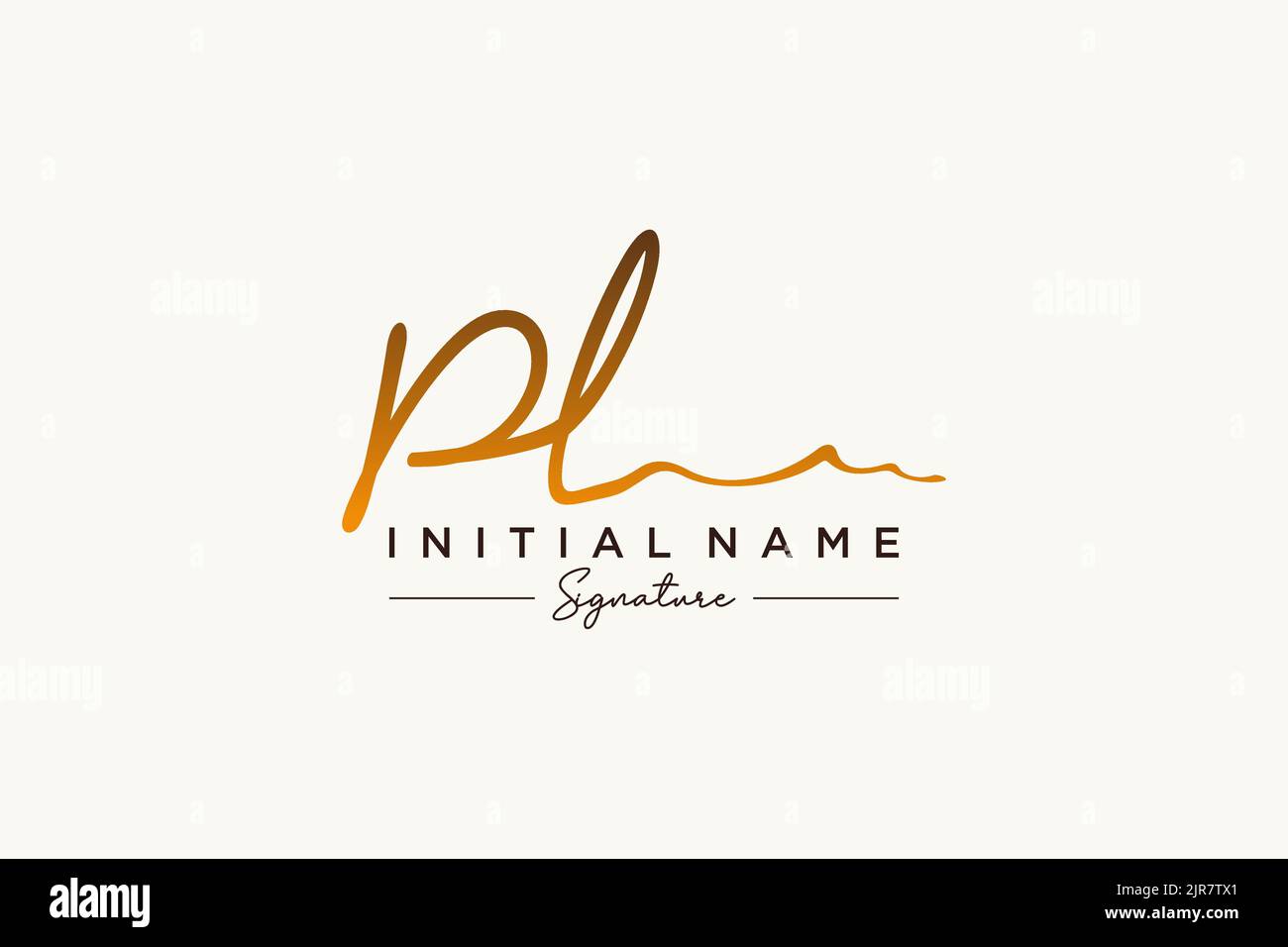 PL signature logo template vector. Hand drawn Calligraphy lettering ...
