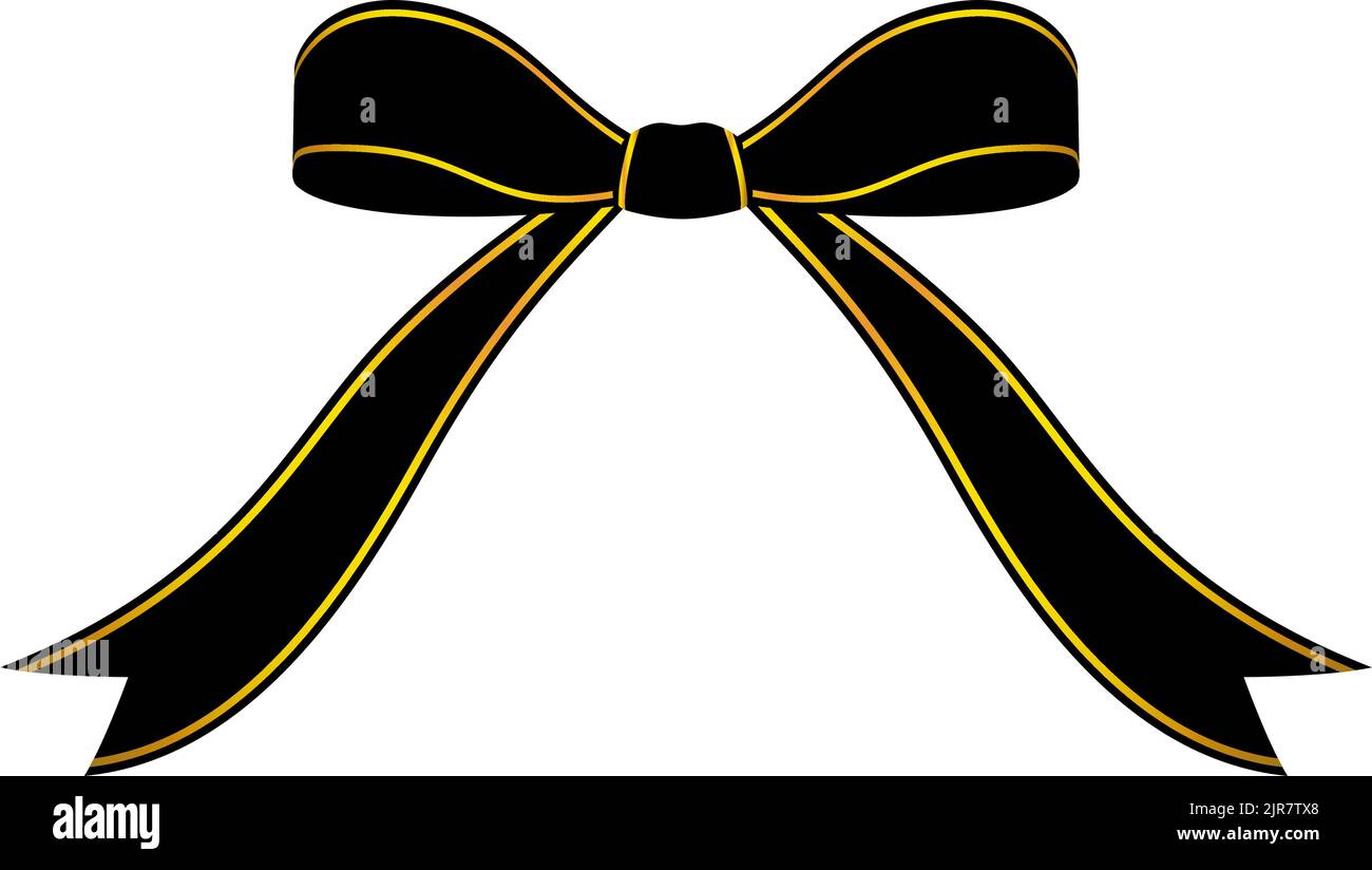 Black ribbon with gold lines Stock Vector Image & Art - Alamy