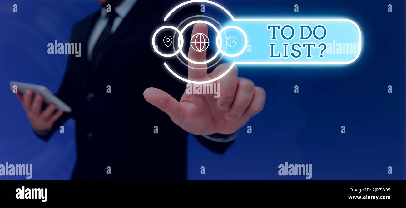 Conceptual display To Do List Question. Word Written on Series of task ...