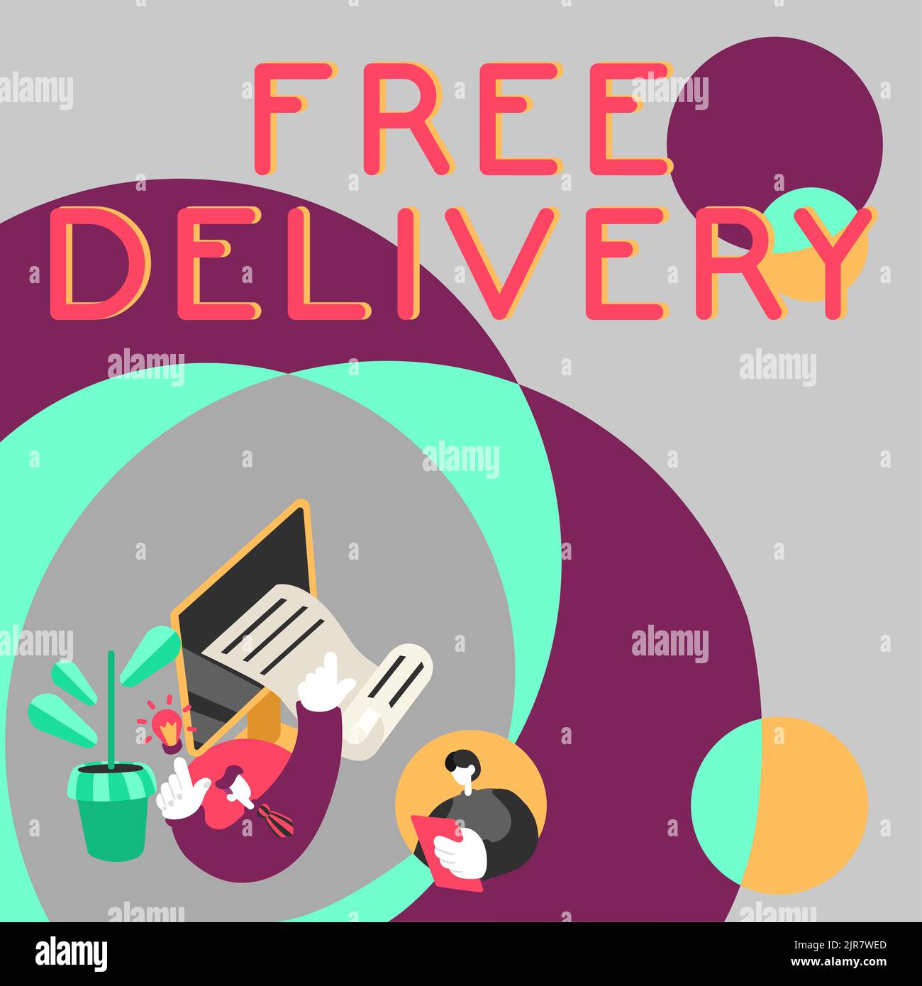 Sign displaying Free Delivery, Business idea Shipping Package Cargo ...