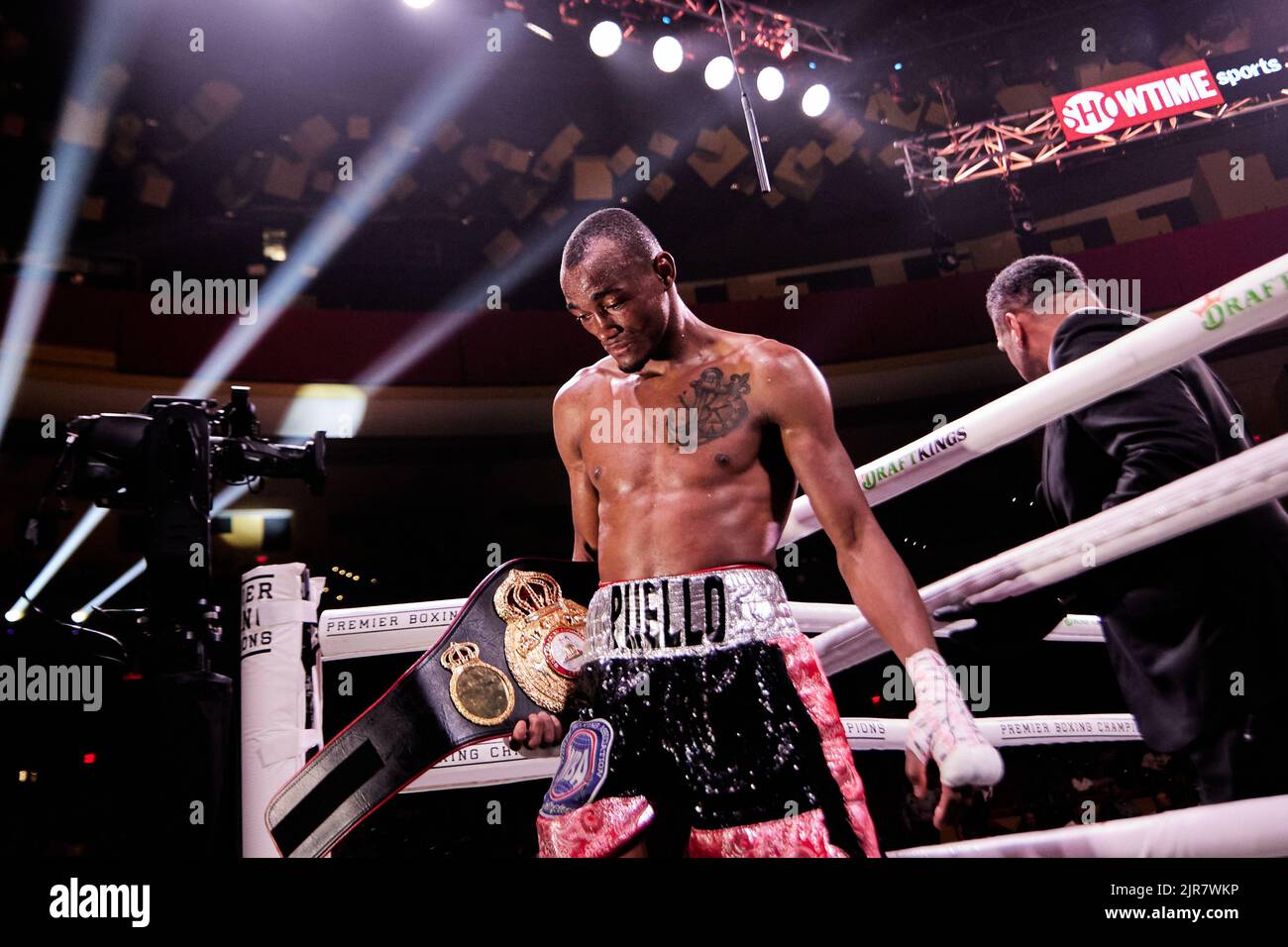 Professional boxer WBA interim super-lightweight Alberto Puello defeats ...