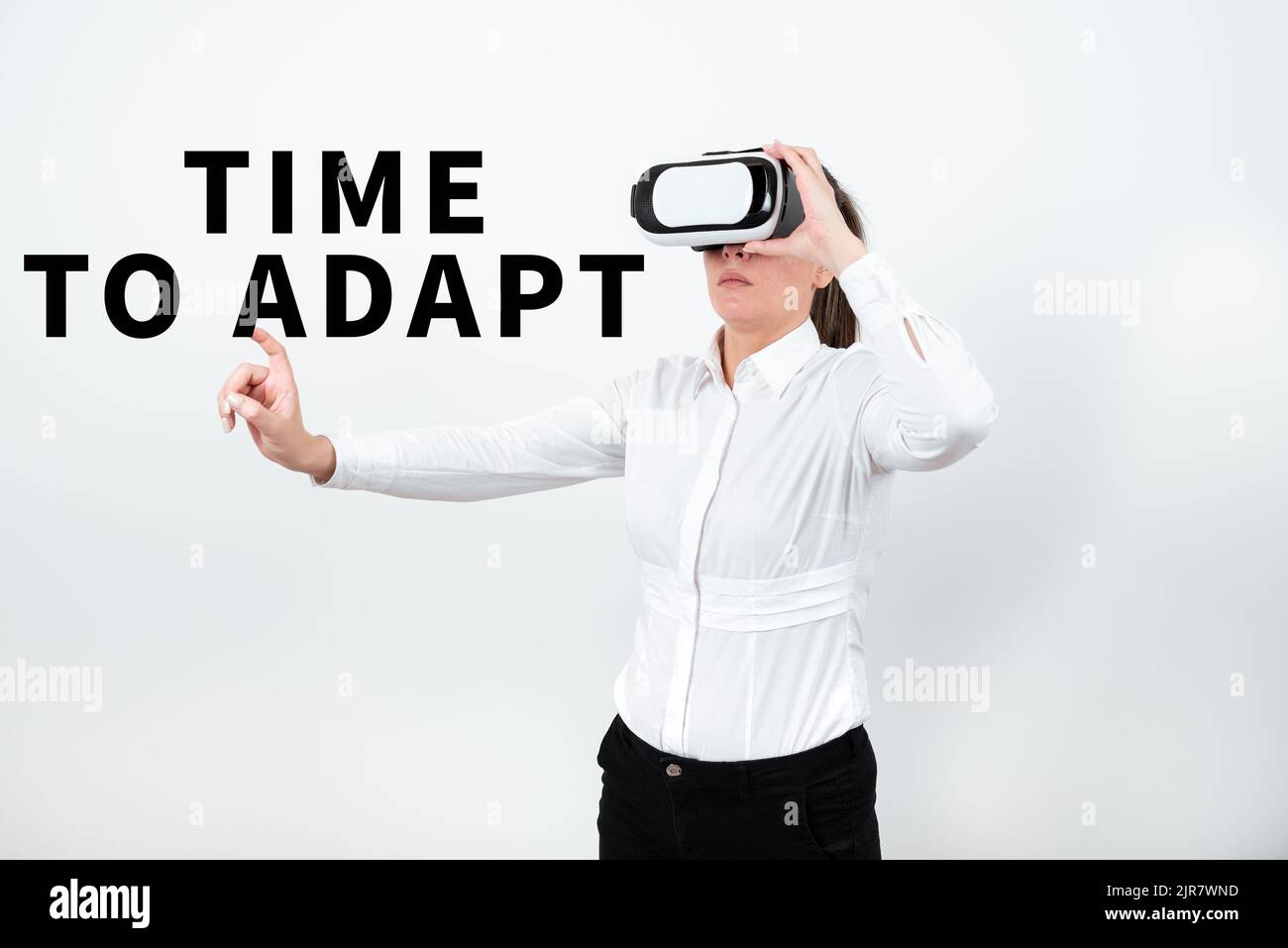 Hand writing sign Time To Adapt, Business showcase Moment to adjust ...