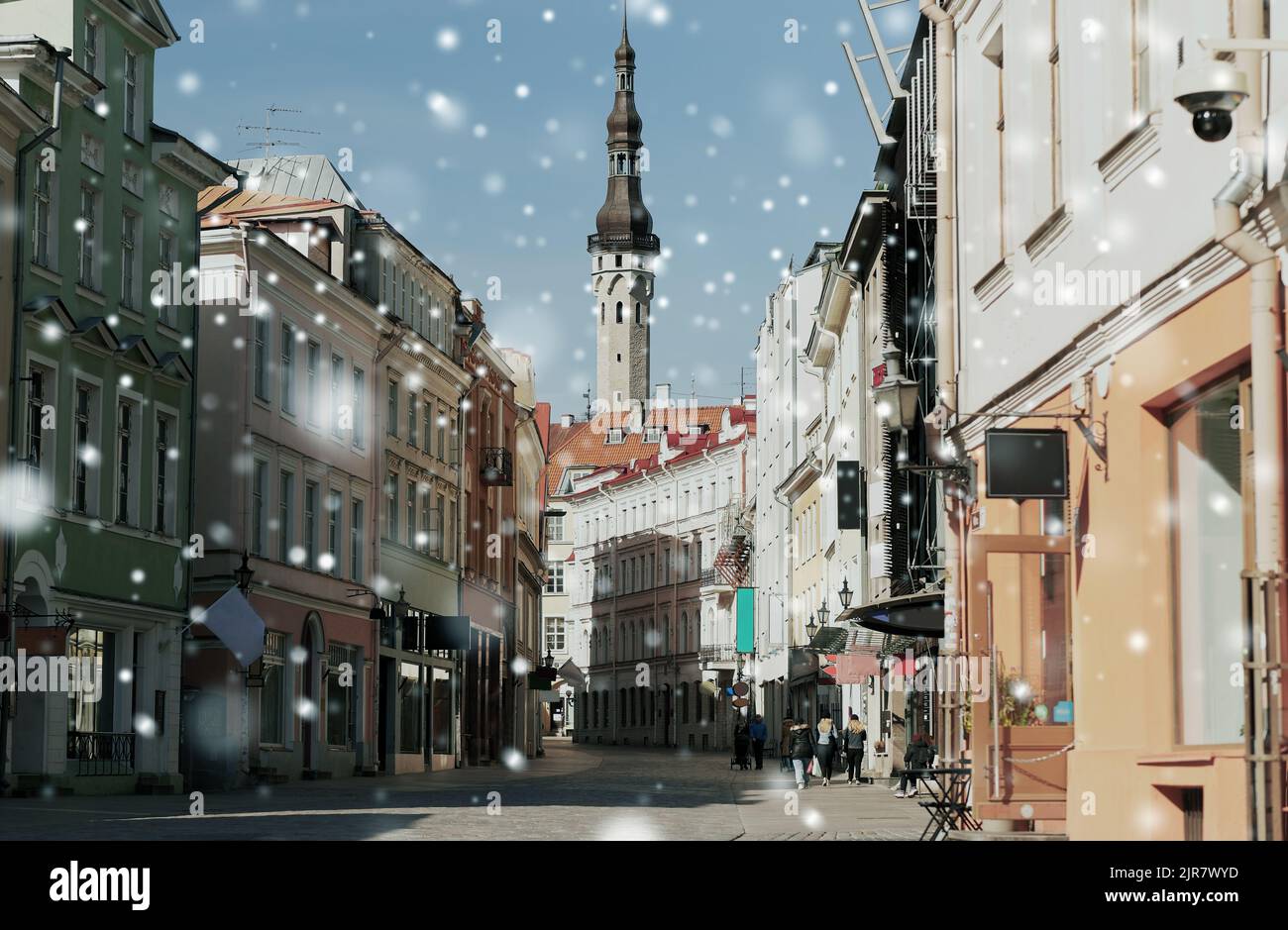 empty street of Tallinn city old town Stock Photo - Alamy