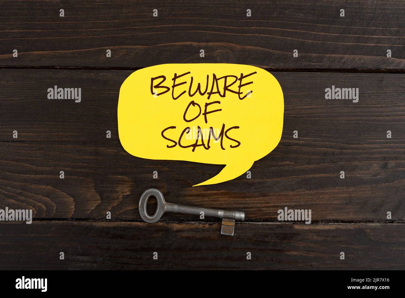 Text caption presenting Beware Of Scams, Internet Concept Stay alert to ...