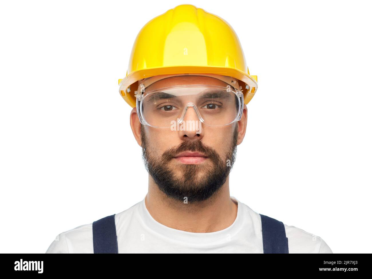 Construction worker with overall and helmet hi-res stock photography ...