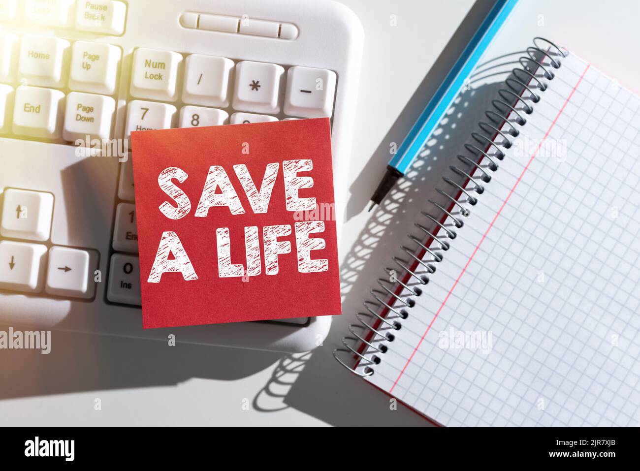 Conceptual caption Save A Life. Conceptual photo Help assistance saving ...