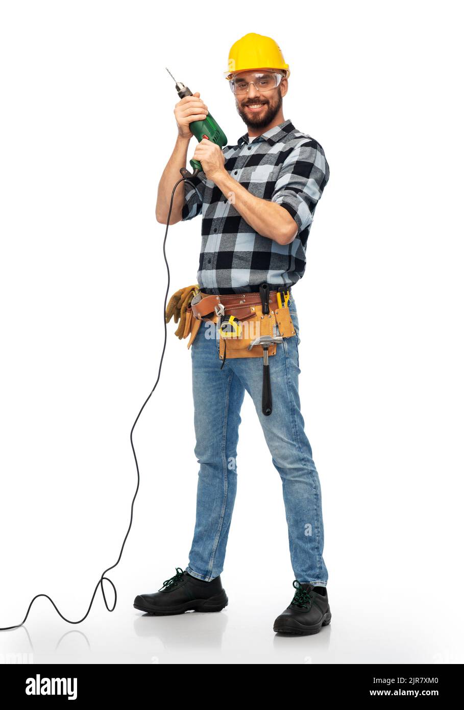 Male construction worker drill smiling hi-res stock photography and ...