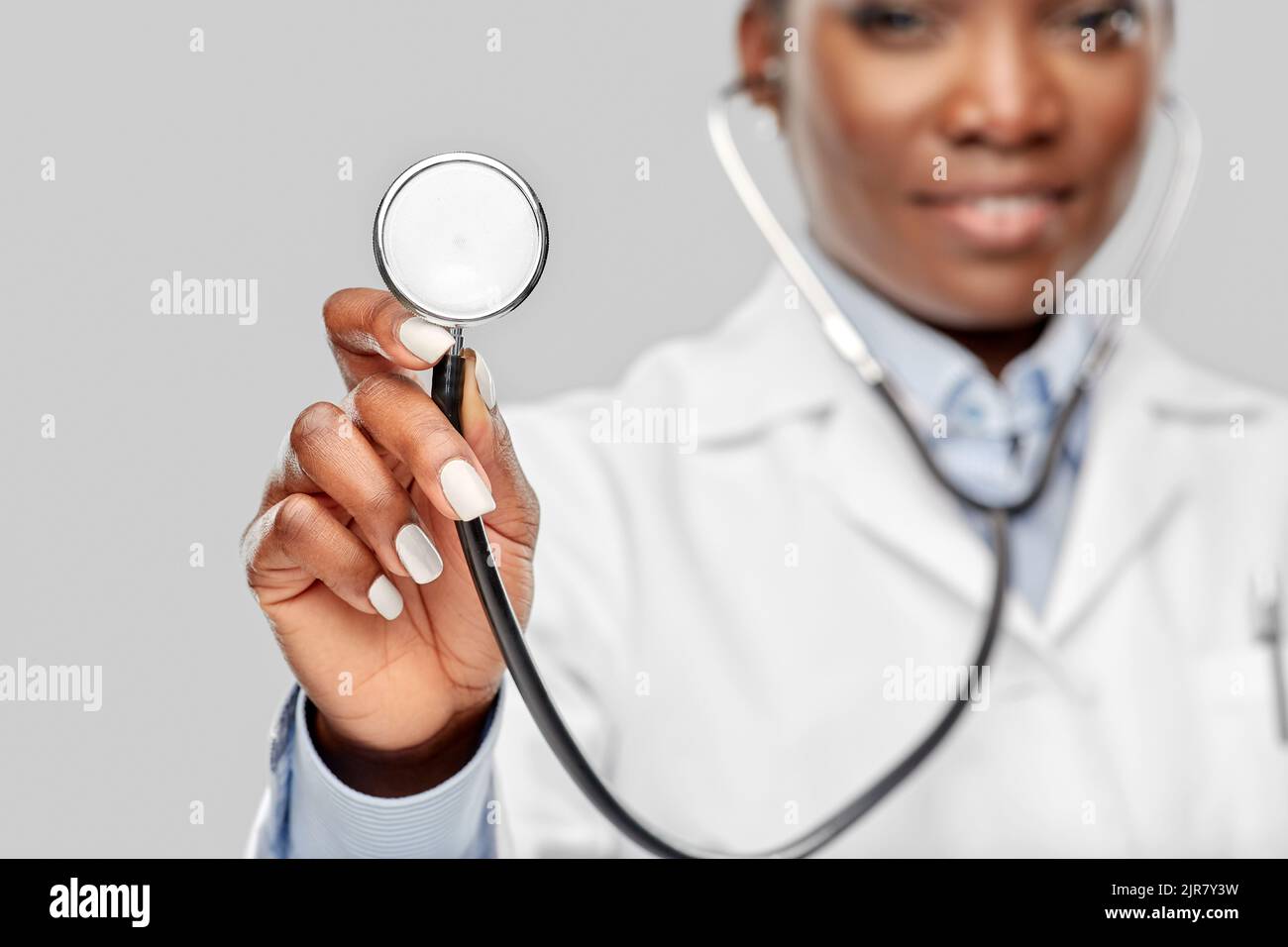 african american female doctor with stethoscope Stock Photo - Alamy