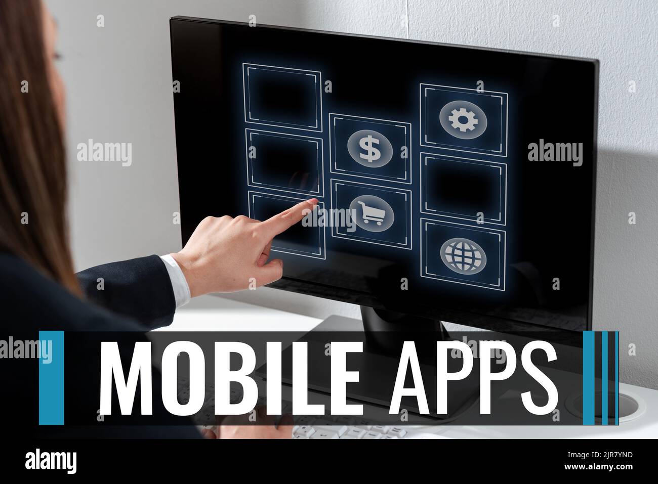 Hand writing sign Mobile Apps, Concept meaning small programs are made ...