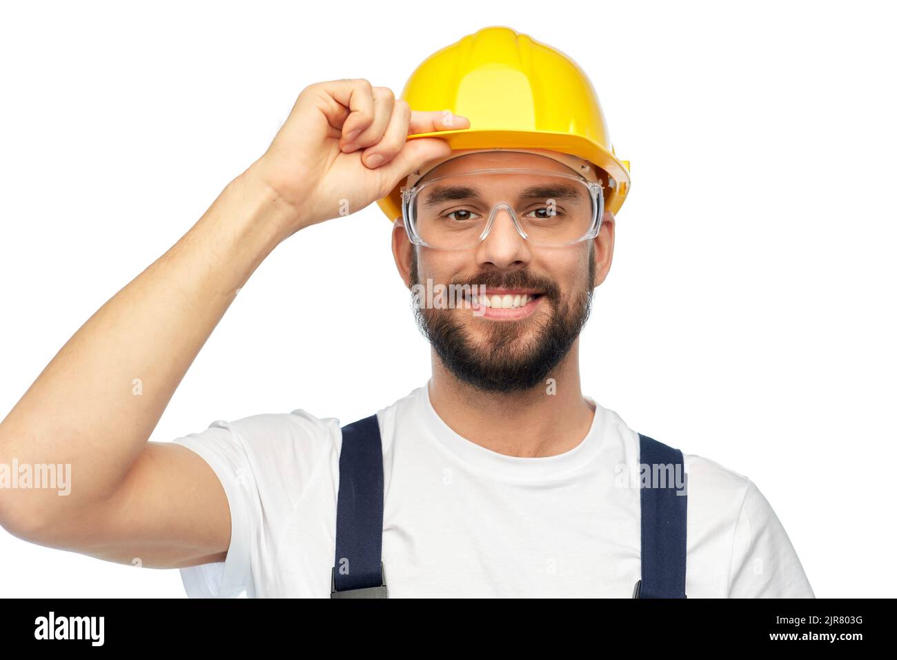Portrait happy builder man hi-res stock photography and images - Alamy