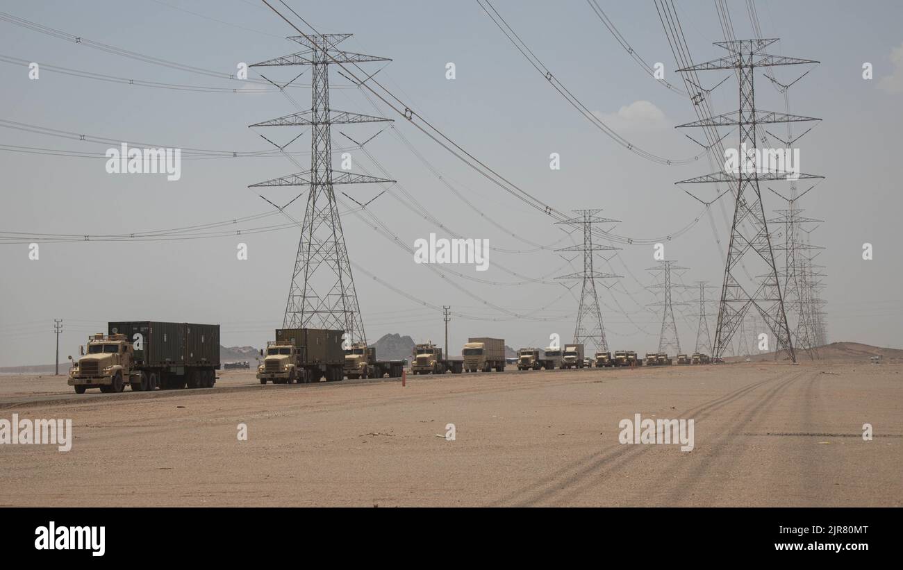 U.S. Army Soliders with 206th Transportation conduct a convoy during ...