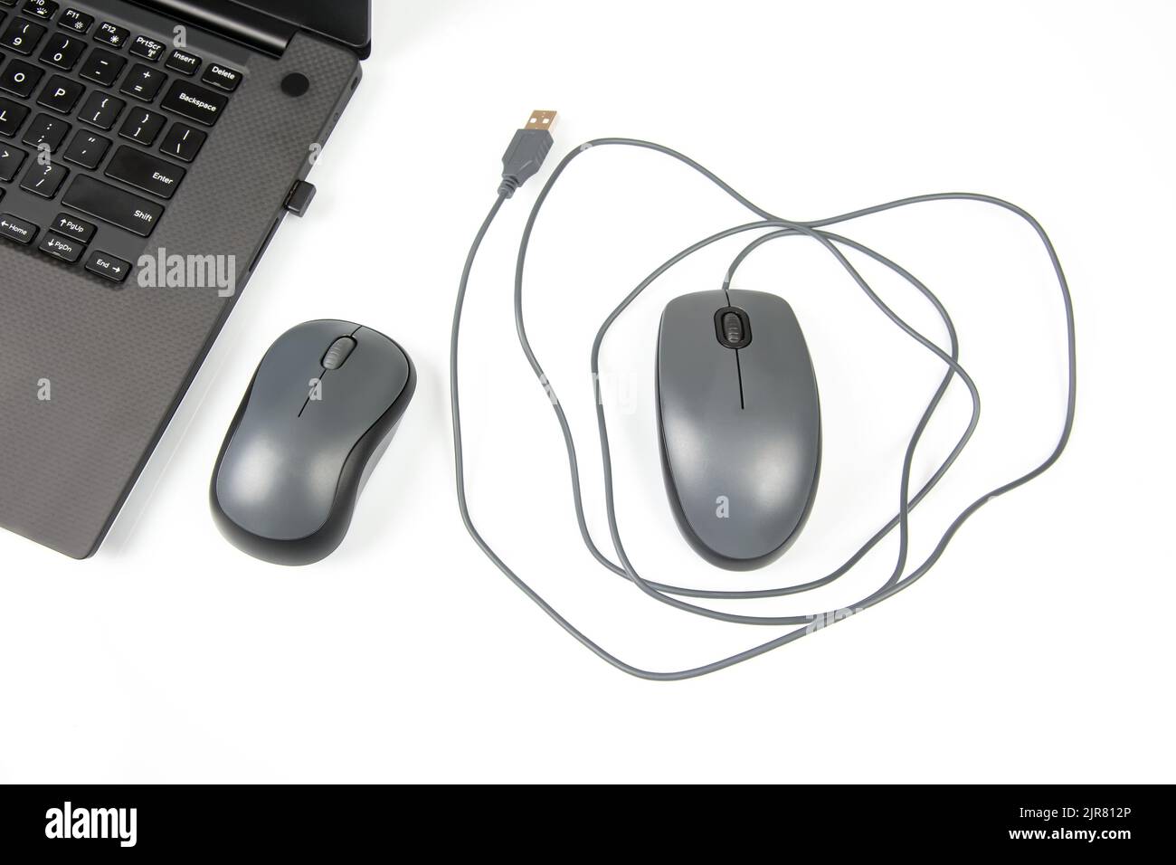 Wireless mouse and wired computer mouse in comparison. Electronic ...