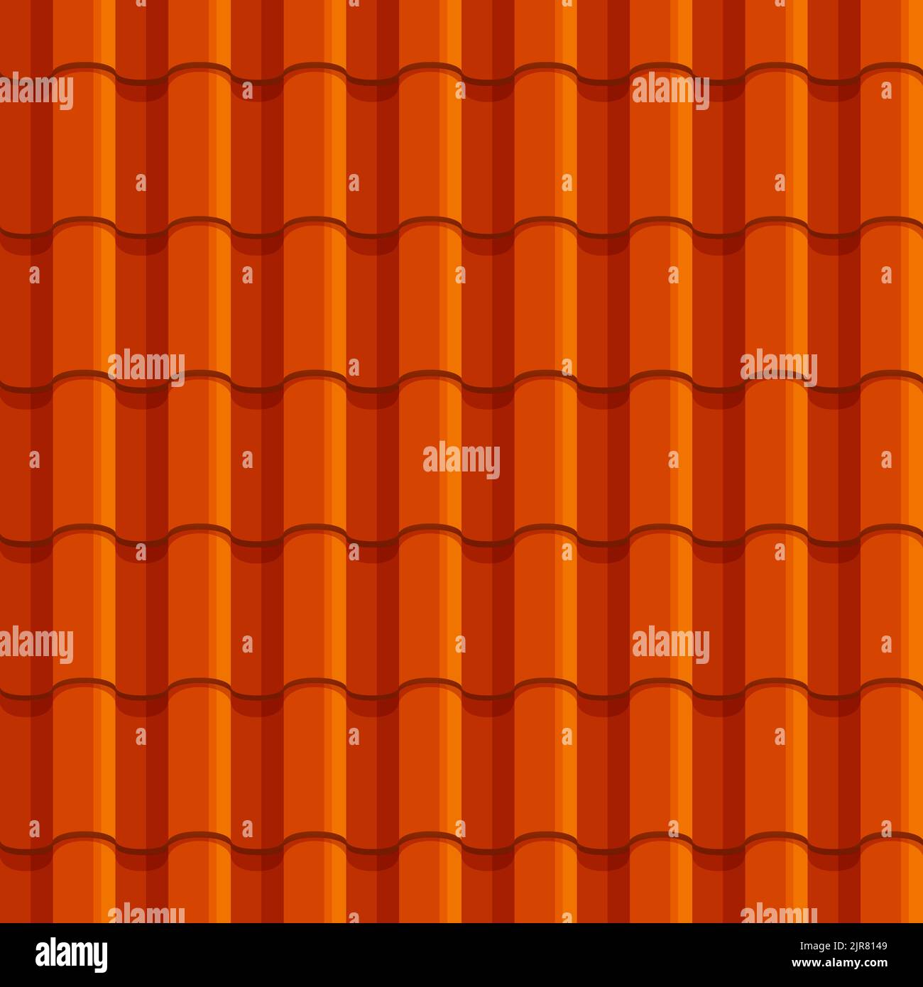 Orange Chinese Roof Tile Seamless Pattern Background Vector Texture Game Overlap Cartoon