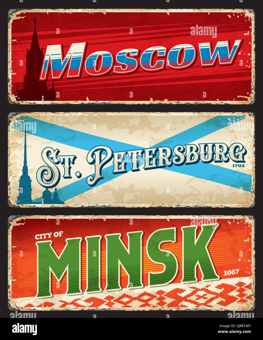 Old saint petersburg poster Stock Vector Images - Alamy