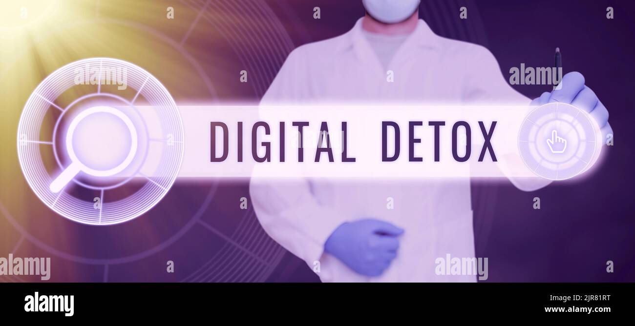 Sign displaying Digital Detox, Word for Free of Electronic Devices ...