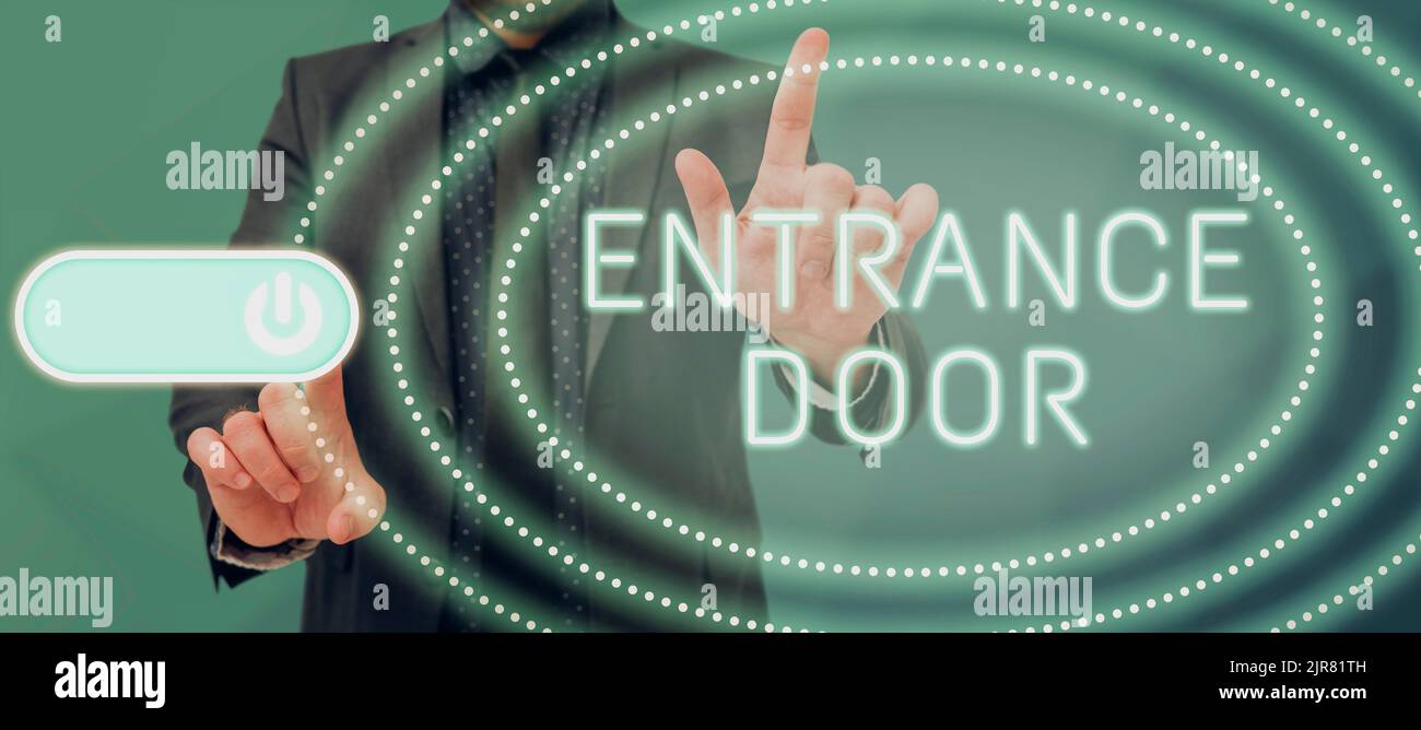 Conceptual display Entrance Door, Business approach Way in Doorway Gate ...
