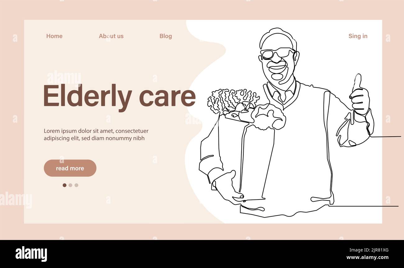 Programs for Seniors Landing Page Template. Elderly Health Care ...