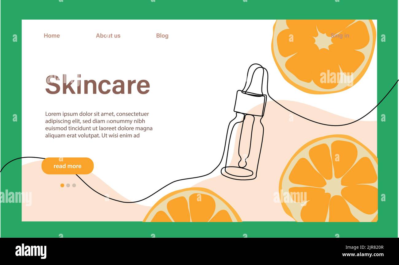 Skin care concept. Landing page template. Morning routine. Bath time ...