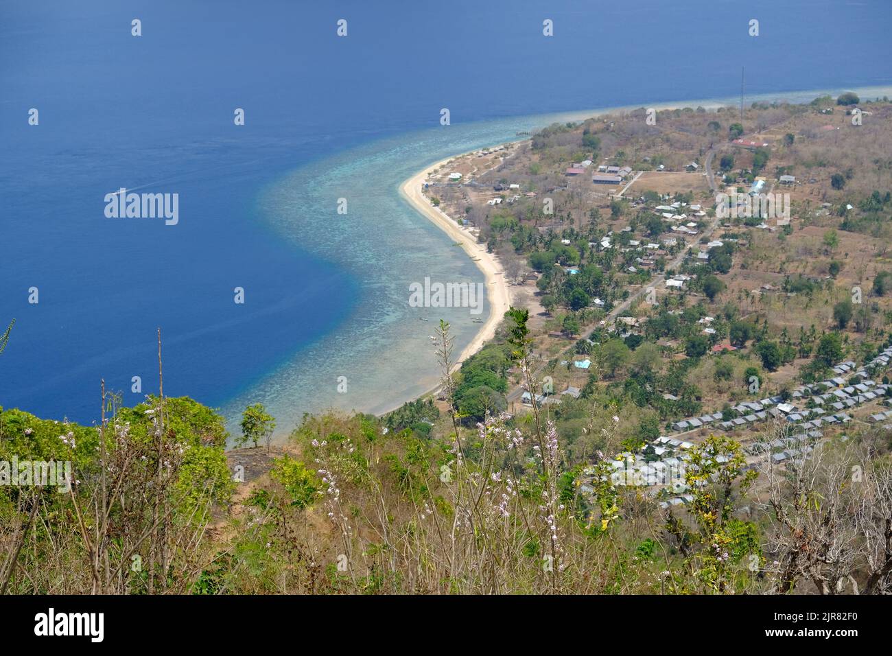 Indonesia Alor Island - Hill view to Sebanjar beach Stock Photo - Alamy