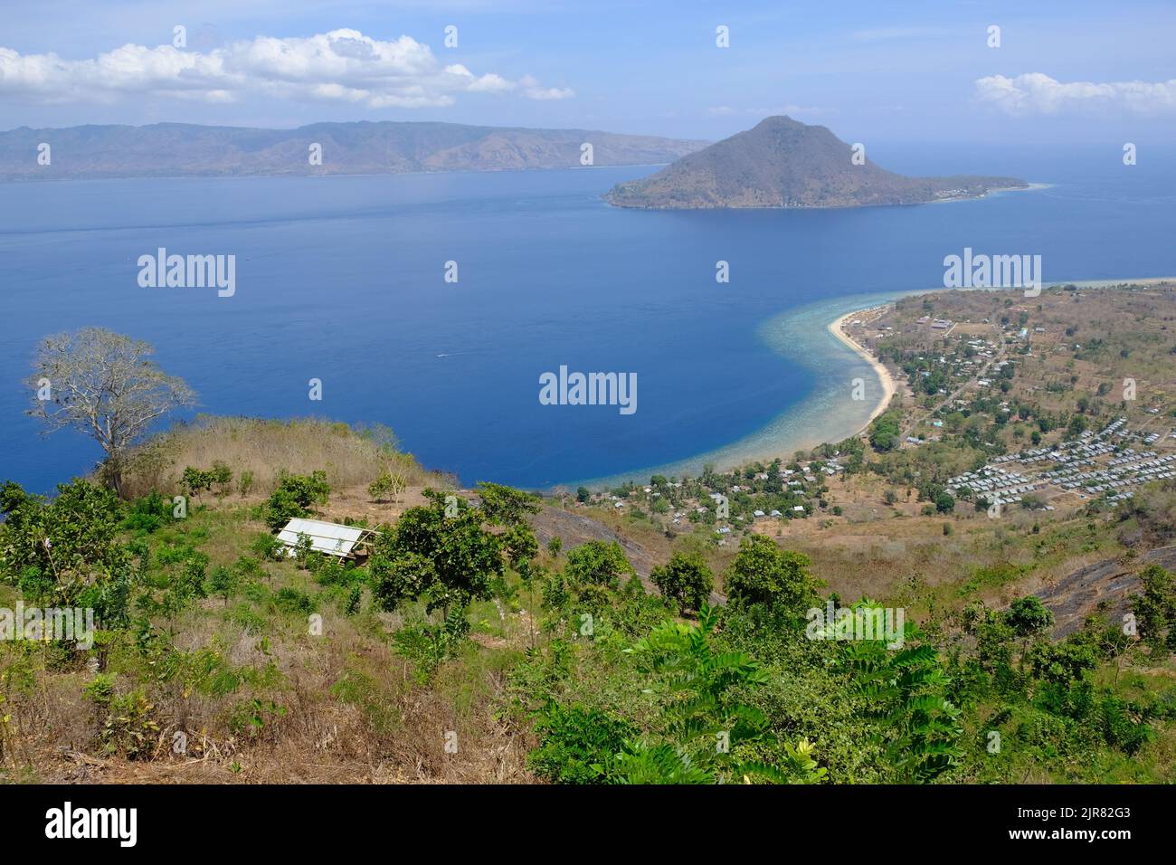 Indonesia Alor Island - Hill view to Sebanjar beach and Ternate Island ...