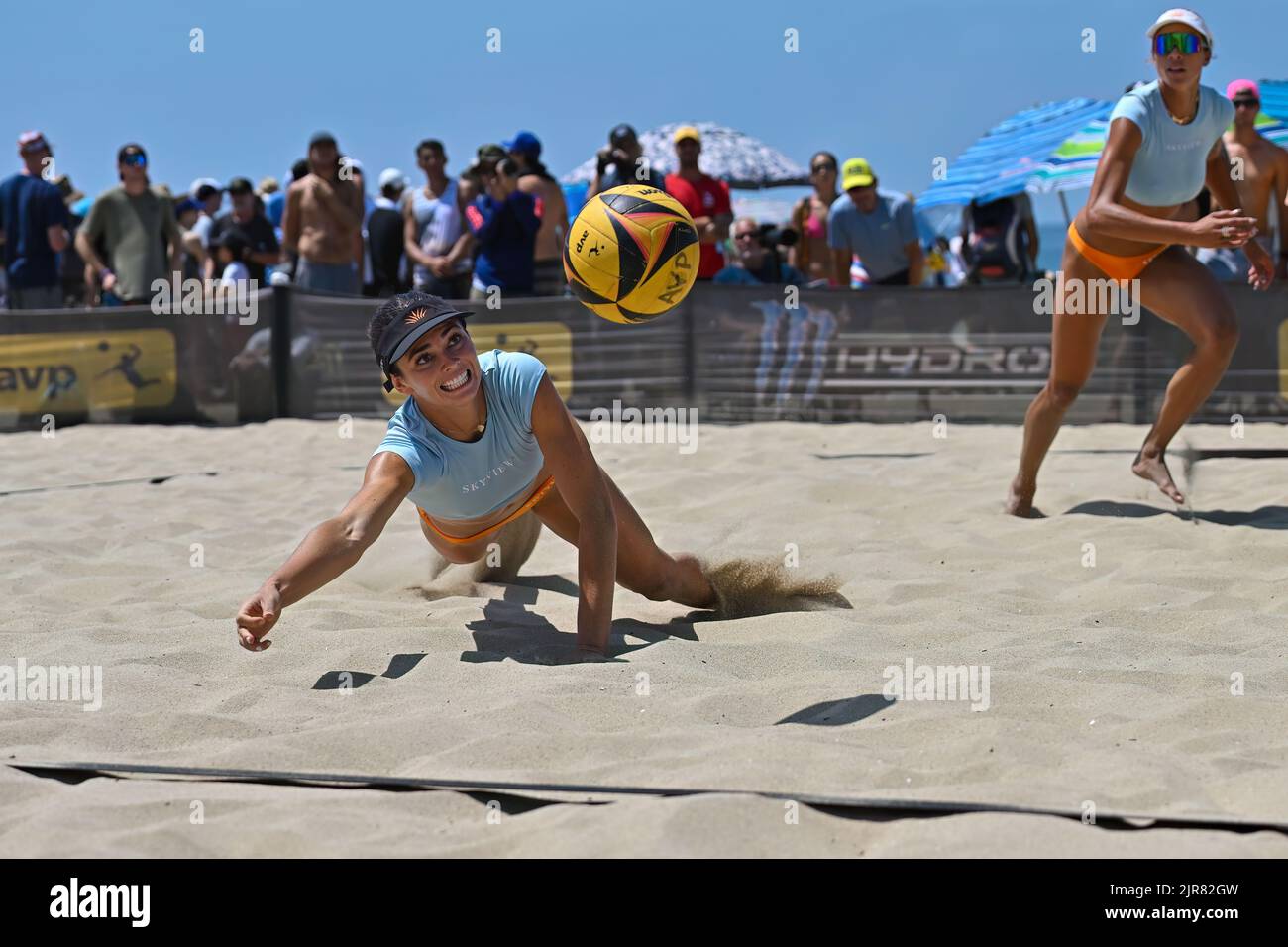 August 19, 2022: Zana Muno digs during day one of the AVP Manhattan ...