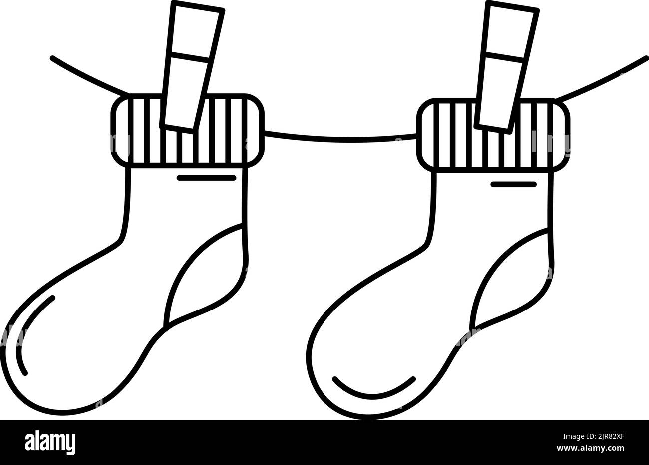 socks hanging on rope Stock Vector Image & Art - Alamy