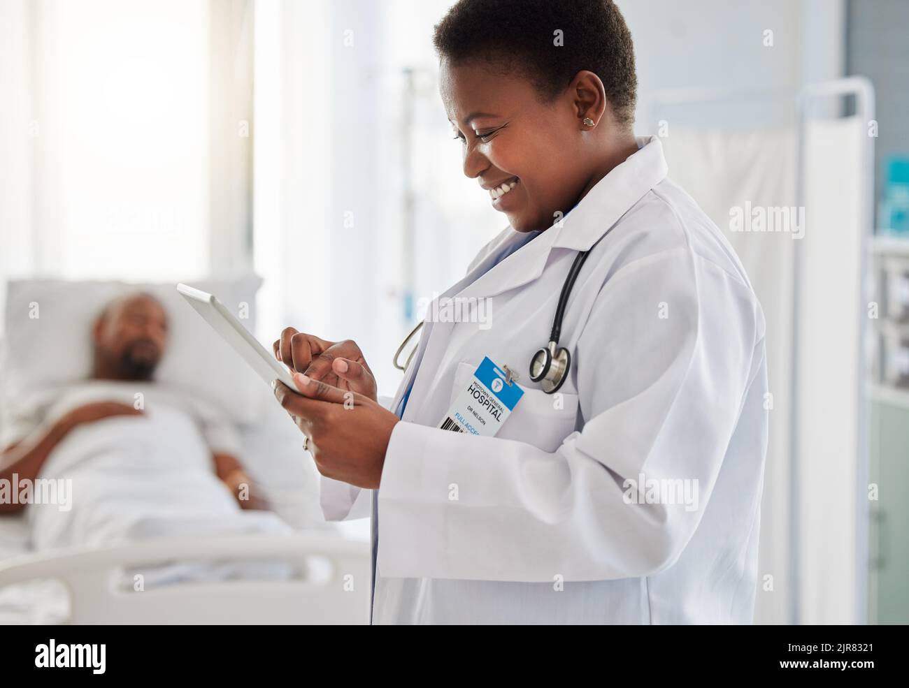 Healthcare, insurance and doctor reading good test results or an ...