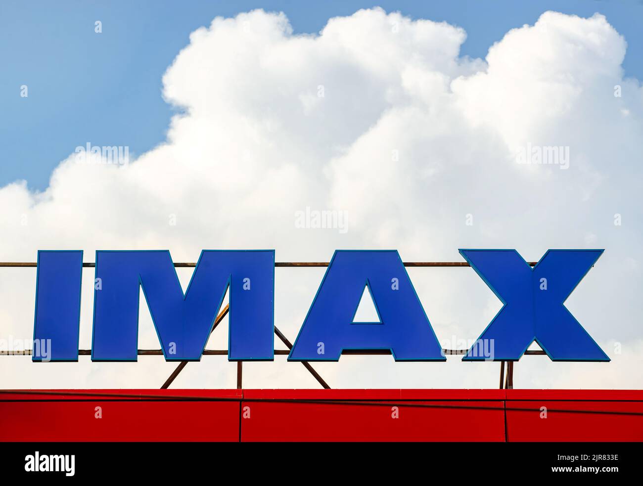 Bucharest, Romania - August 22, 2022: The IMAX cinema advertisement on ...