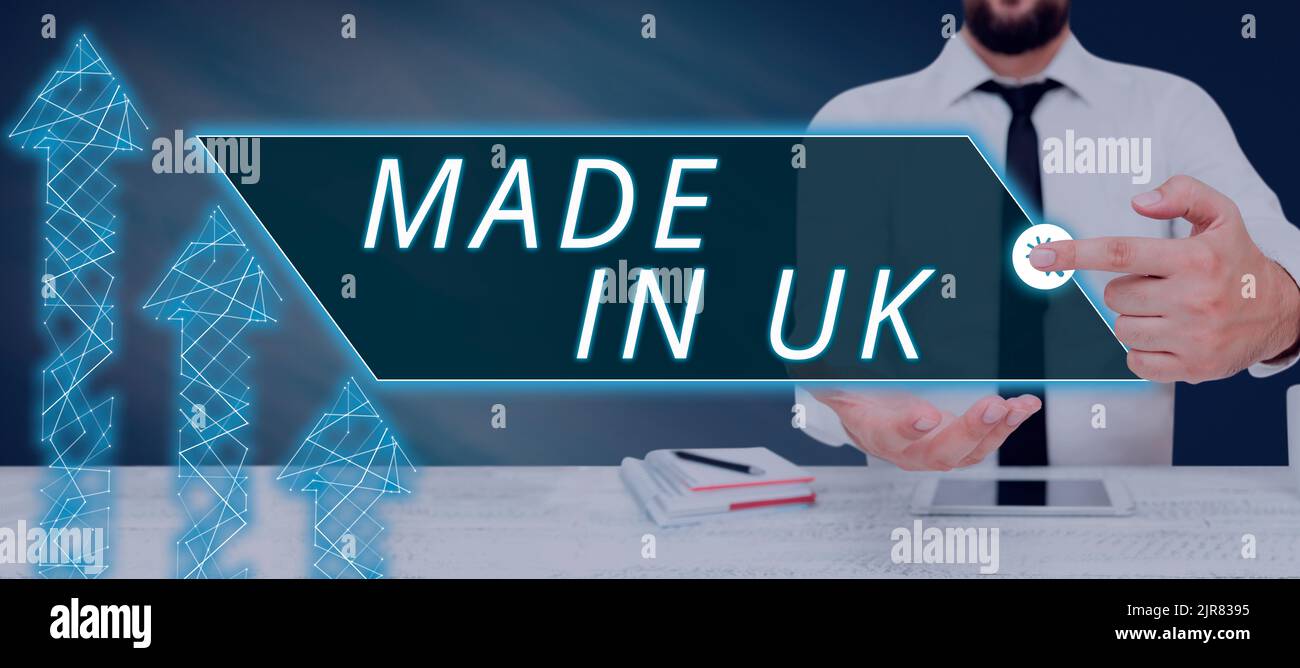 Inspiration showing sign Made In Uk. Conceptual photo Something ...