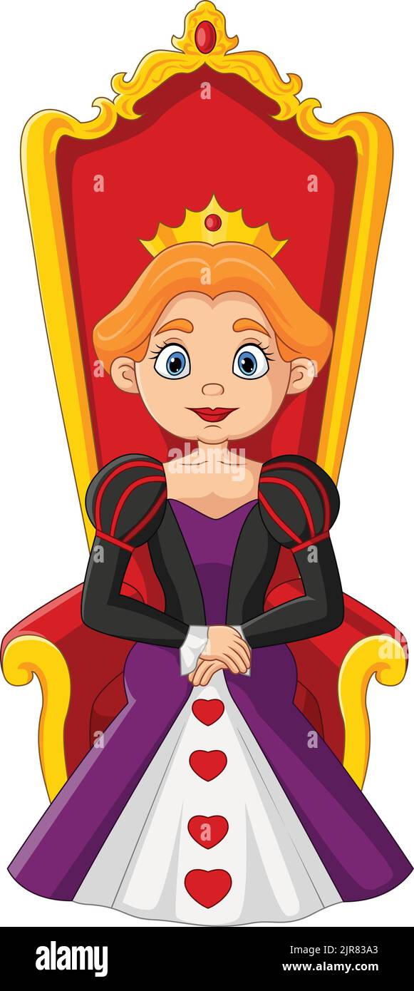 Cartoon queen sitting on the throne Stock Vector Image & Art - Alamy