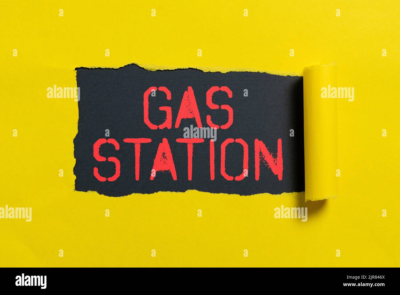 Hand writing sign Gas Station. Business overview for servicing motor ...