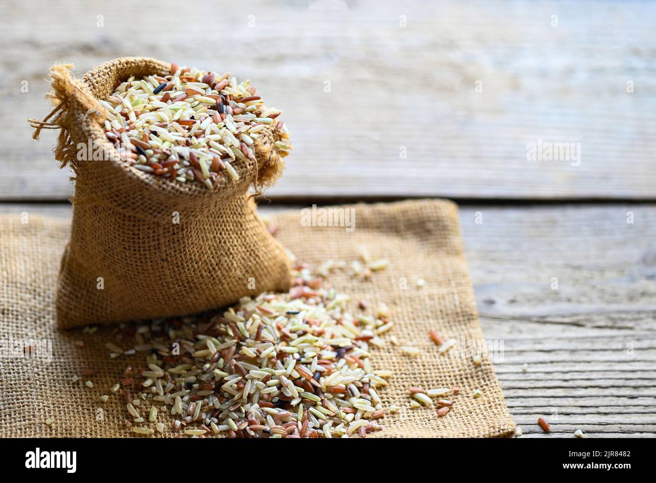 raw various rice color mixed thai rice for cooking food, brown rice in ...