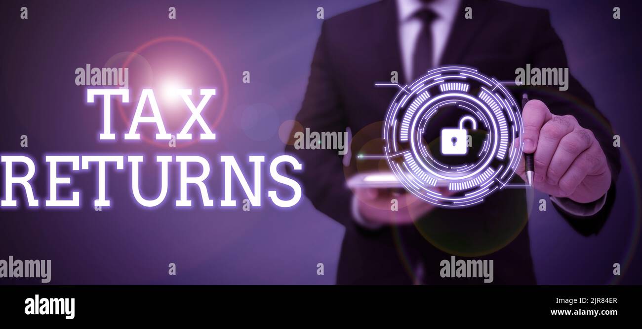 Writing displaying text Tax Returns. Business concept Tax payer ...