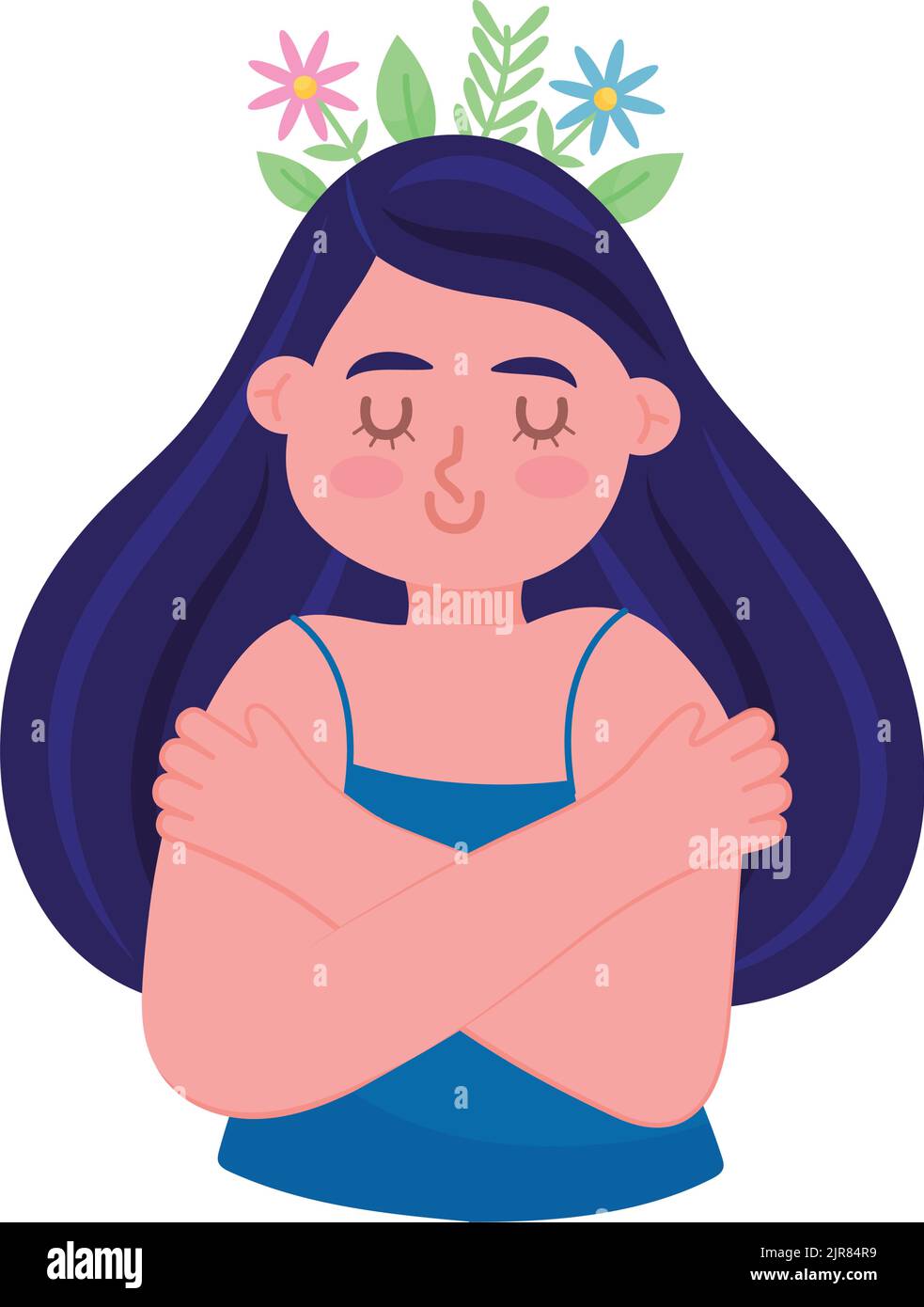 woman hugging herself Stock Vector Image & Art - Alamy