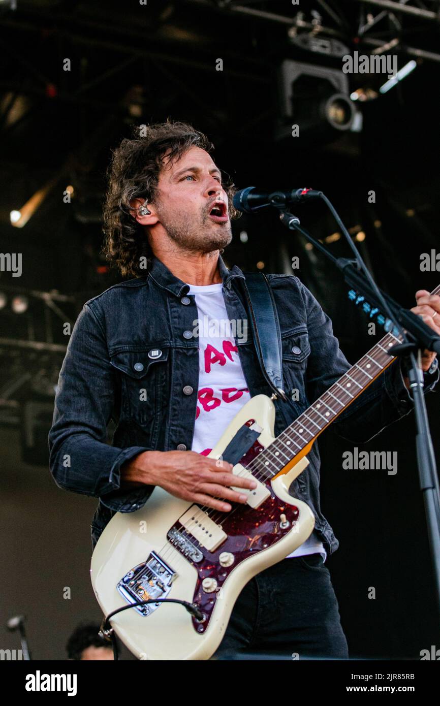 Edmonton, Canada. 21st Aug, 2022. Sam Roberts, lead singer of the Sam ...